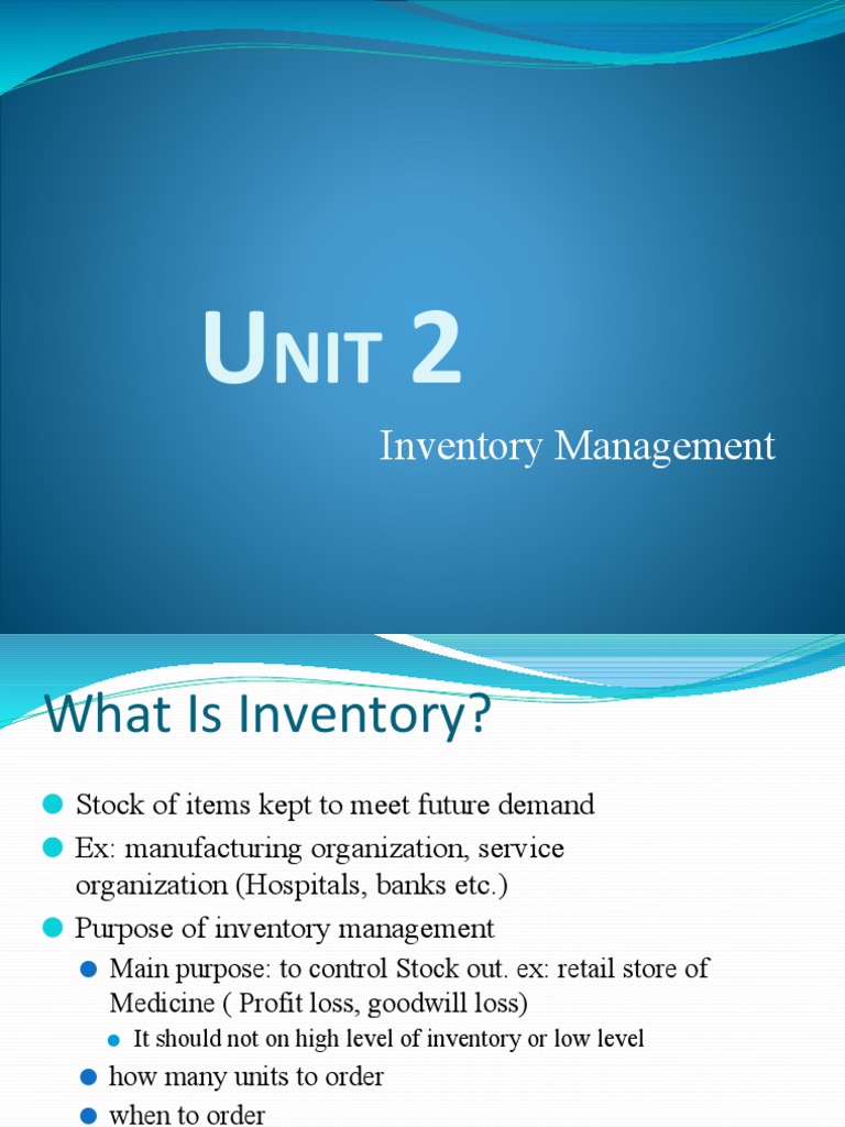 POM (Inventory Management) | Download Free PDF | Inventory | Supply Chain Management