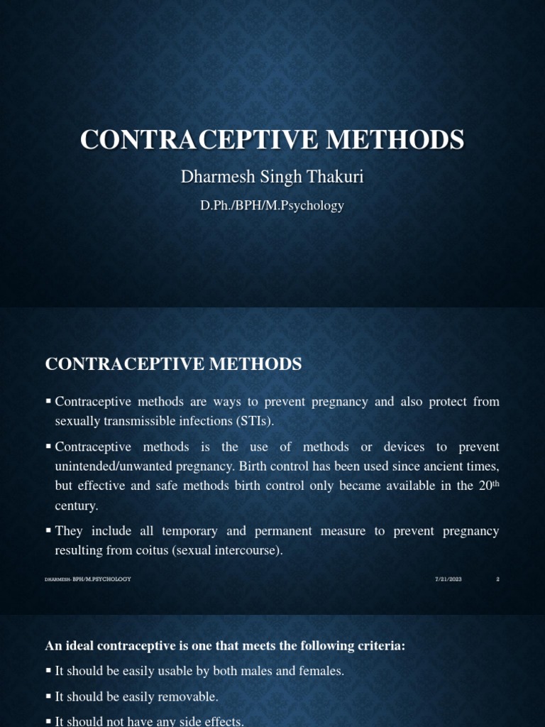 Contraceptive methods | PDF | Birth Control | Condom