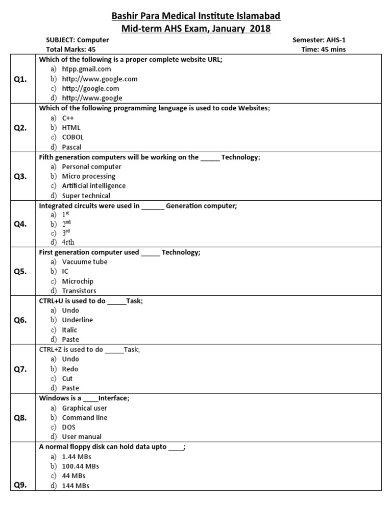 Computer AHS 1 (150) - 1 | PDF | Computer Data Storage | Read Only Memory