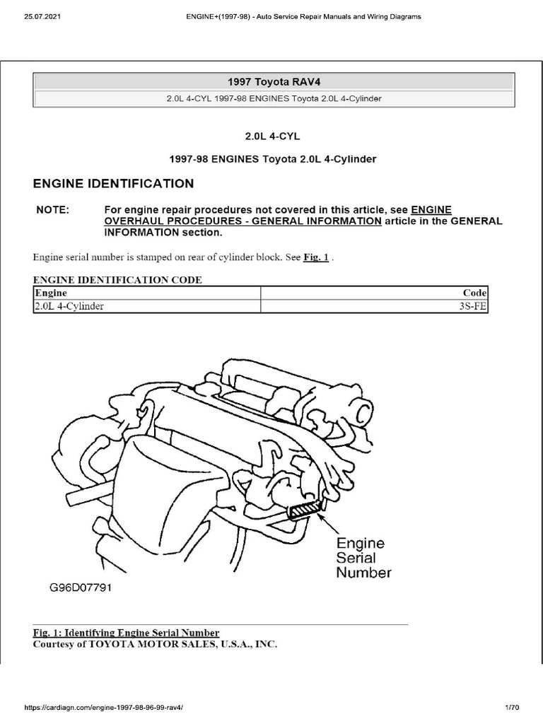 RAV4 1996-1999 1997-1998 ENGINES 2.0L 4-Cylinder | PDF