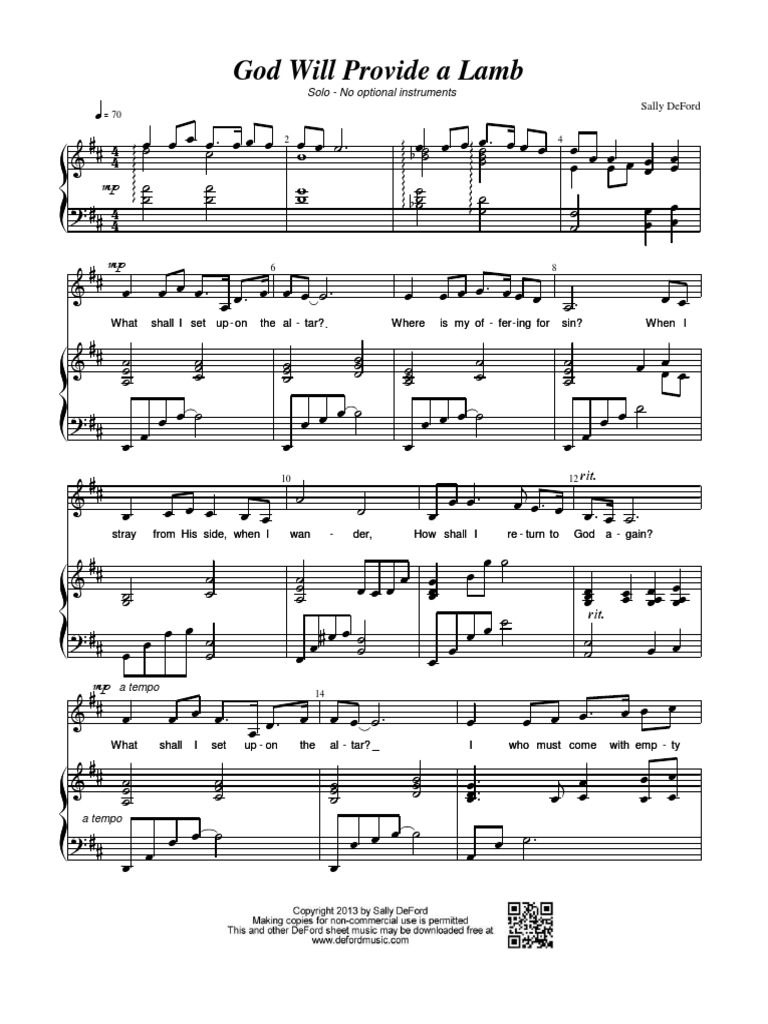 God Will Provide A Lamb Solo Use Without Opt Instruments | PDF