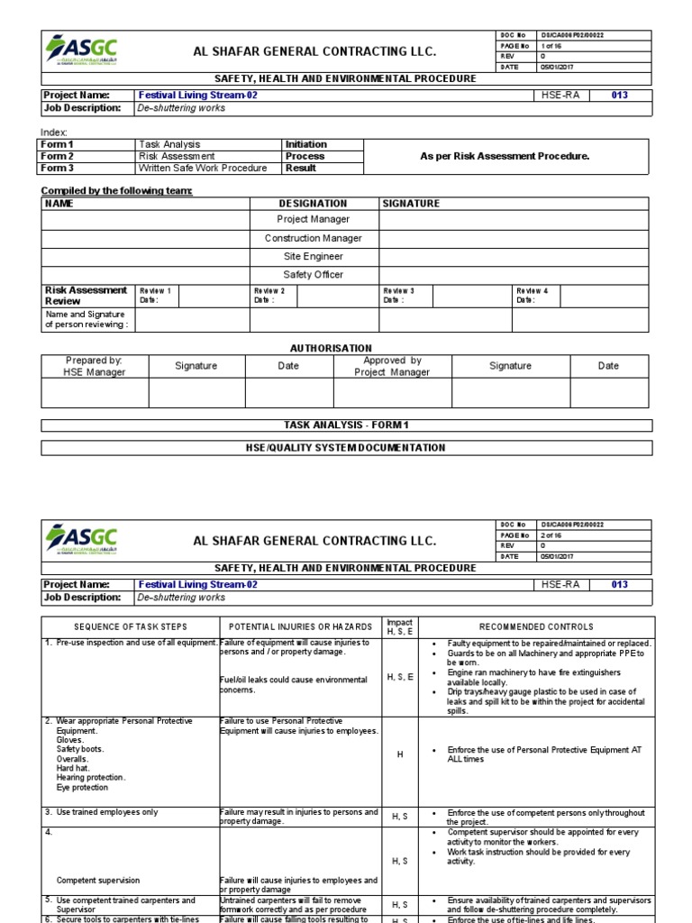 De-shuttering Safety Signage Guidelines | PDF | Personal Protective ...