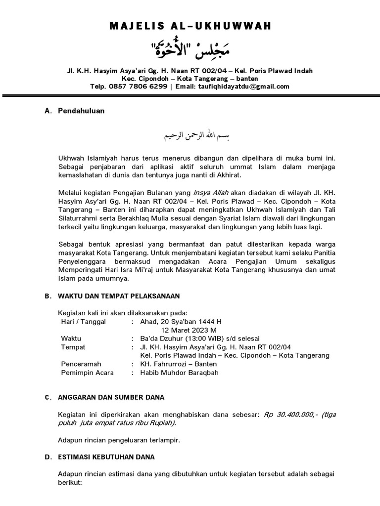 Proposal Pengajian Umum | PDF