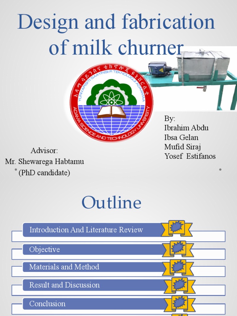 Electric Milk Churner Design and Fabrication | PDF | Butter | Sheet Metal