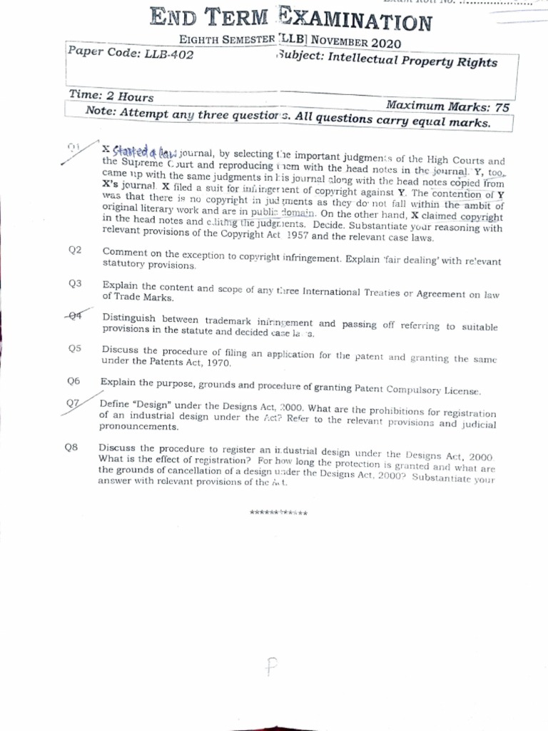 8th Semester Question Paper | PDF