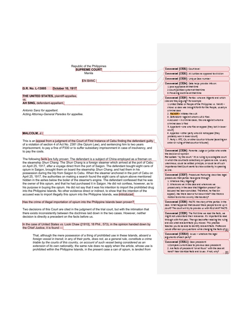 Reading A Case Sample | PDF | Lawsuit | Precedent