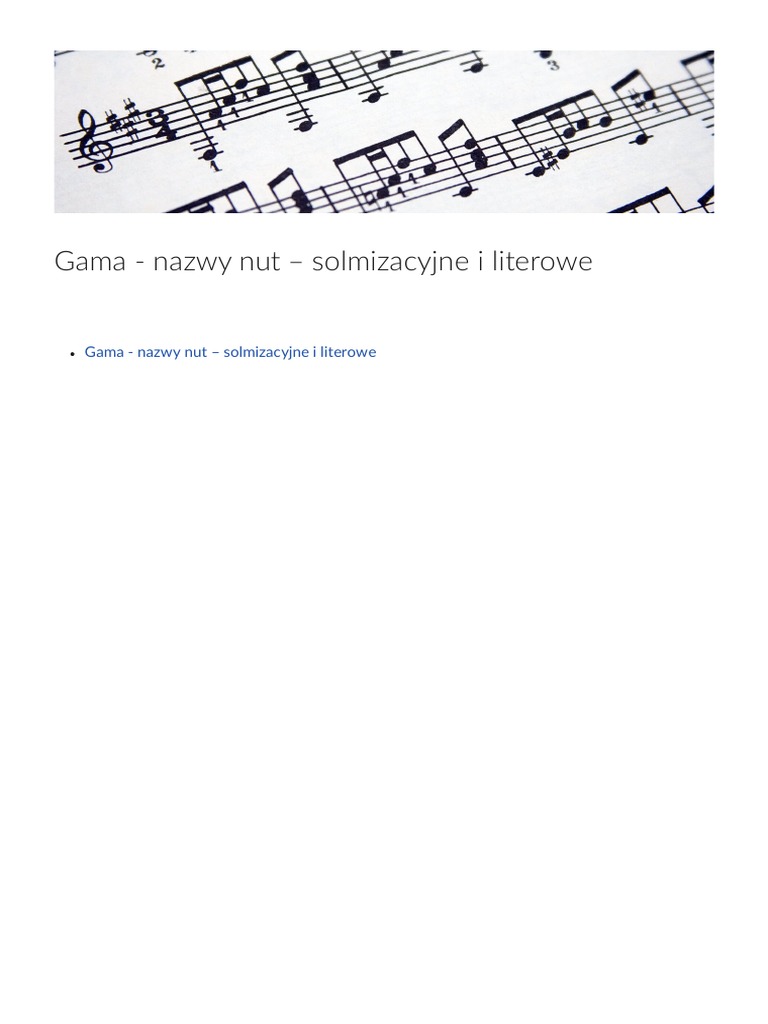 Gama - Nazwy Nut - Solmizacyjne | PDF
