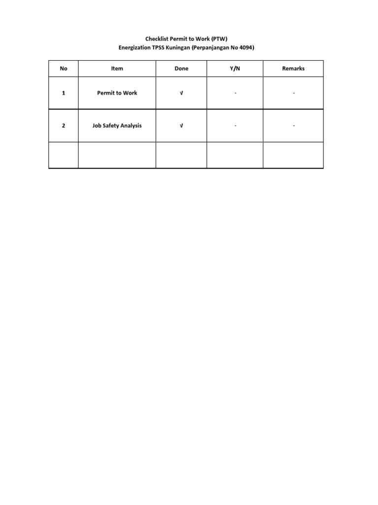 3.1 Contoh Safety Permit, JSA, Risk Matrix Table | PDF