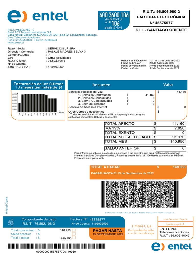 Documento Electronico 33 45575577 | PDF | Factura | Internet