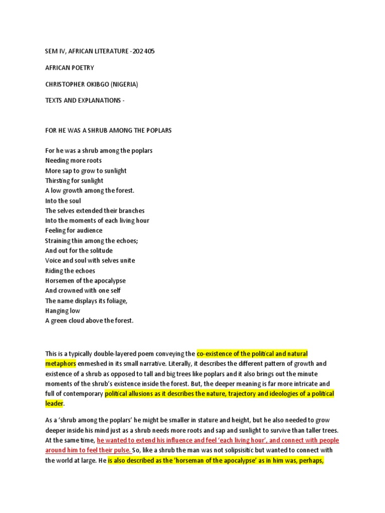 Christopher Okigbo | Download Free PDF | Poetry