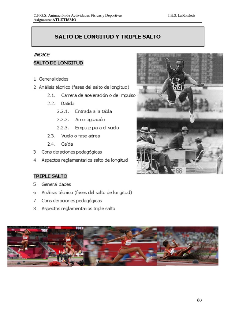 Fases del Salto de Longitud y Triple Salto | PDF | Deporte del ...