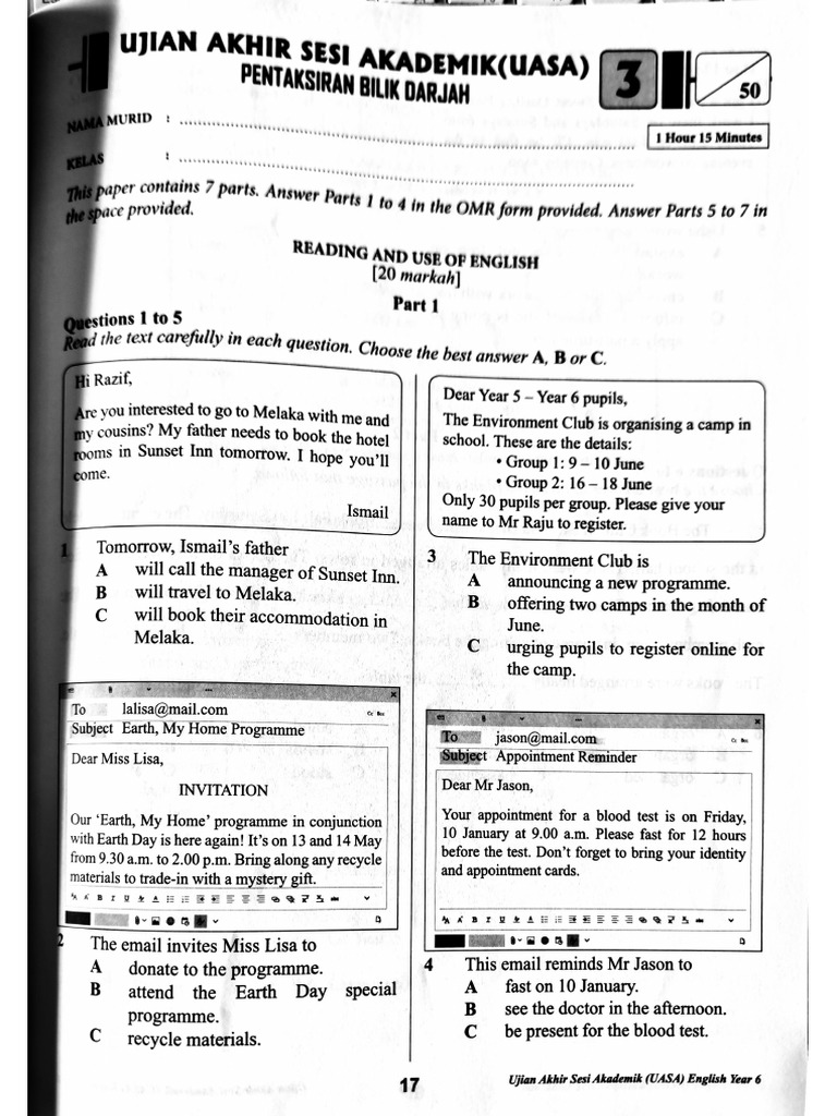 English Year 6 Set 3 | PDF