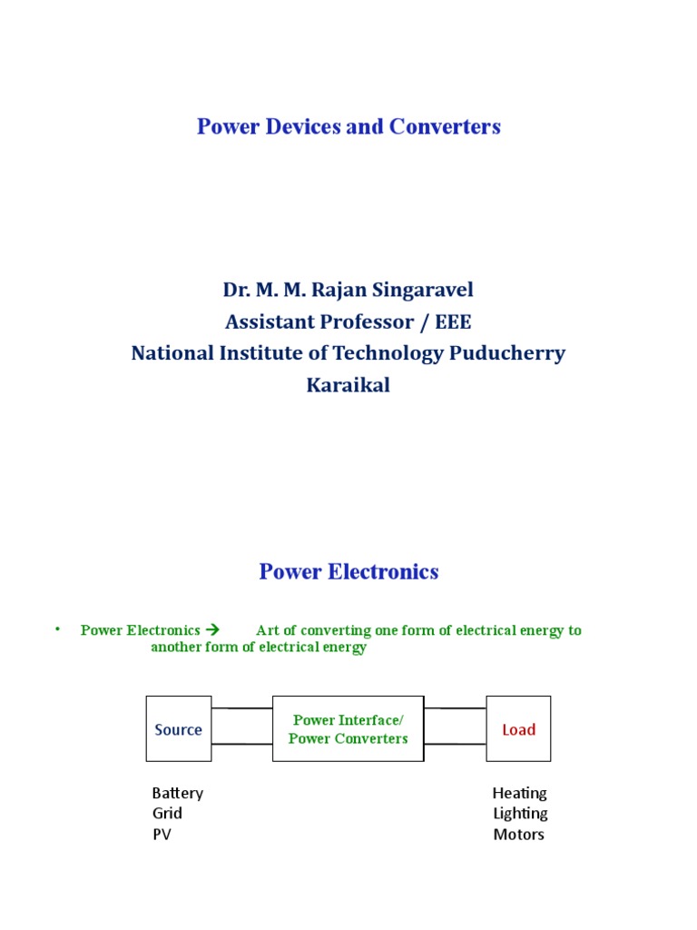 Power Electronics: Devices & Converters | PDF | Power Electronics ...