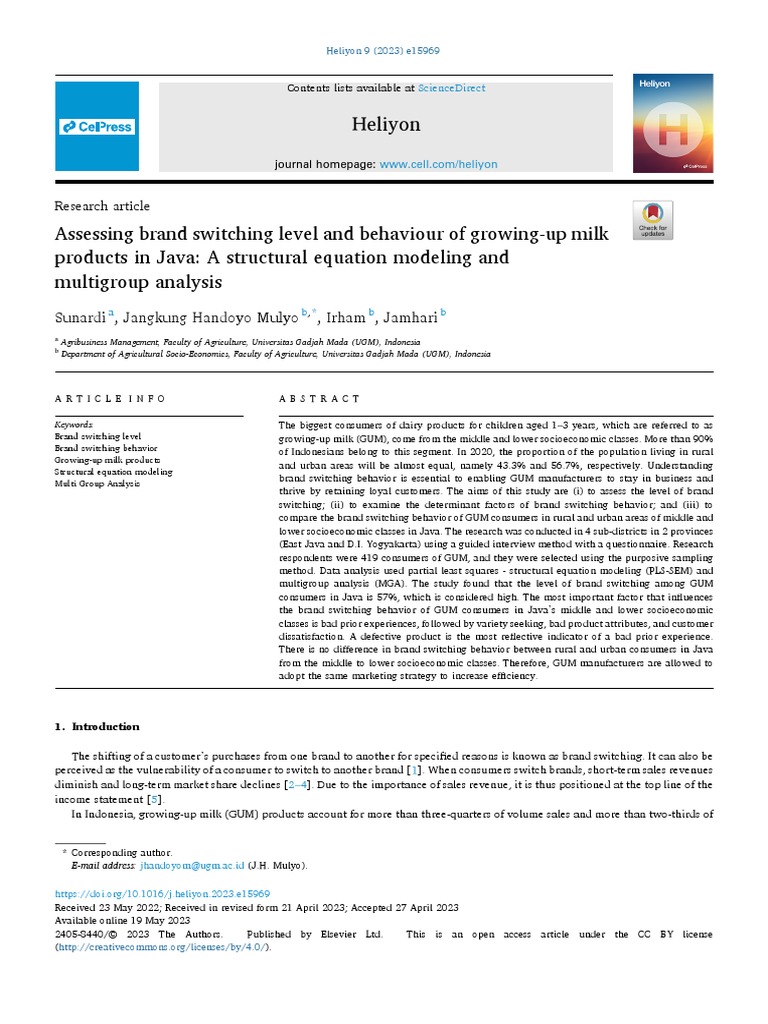 Assessing Brand Switching Behavior | PDF | Brand | Structural Equation ...