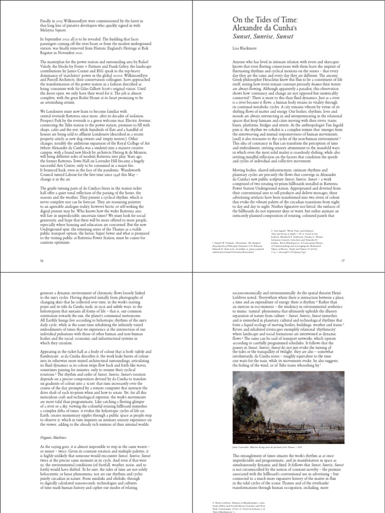 Lisa Blackmore, On The Tides of Time: Alexandre Da Cunha's Sunset, Sunrise, Sunset | PDF