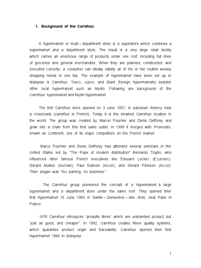 Carrefour: Ownership and History Overview | PDF