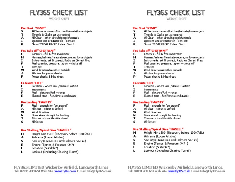 Flex Checklist Halls | PDF