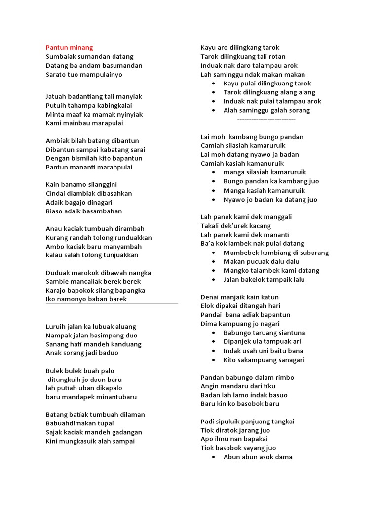 Pantun Minang by Parida | PDF