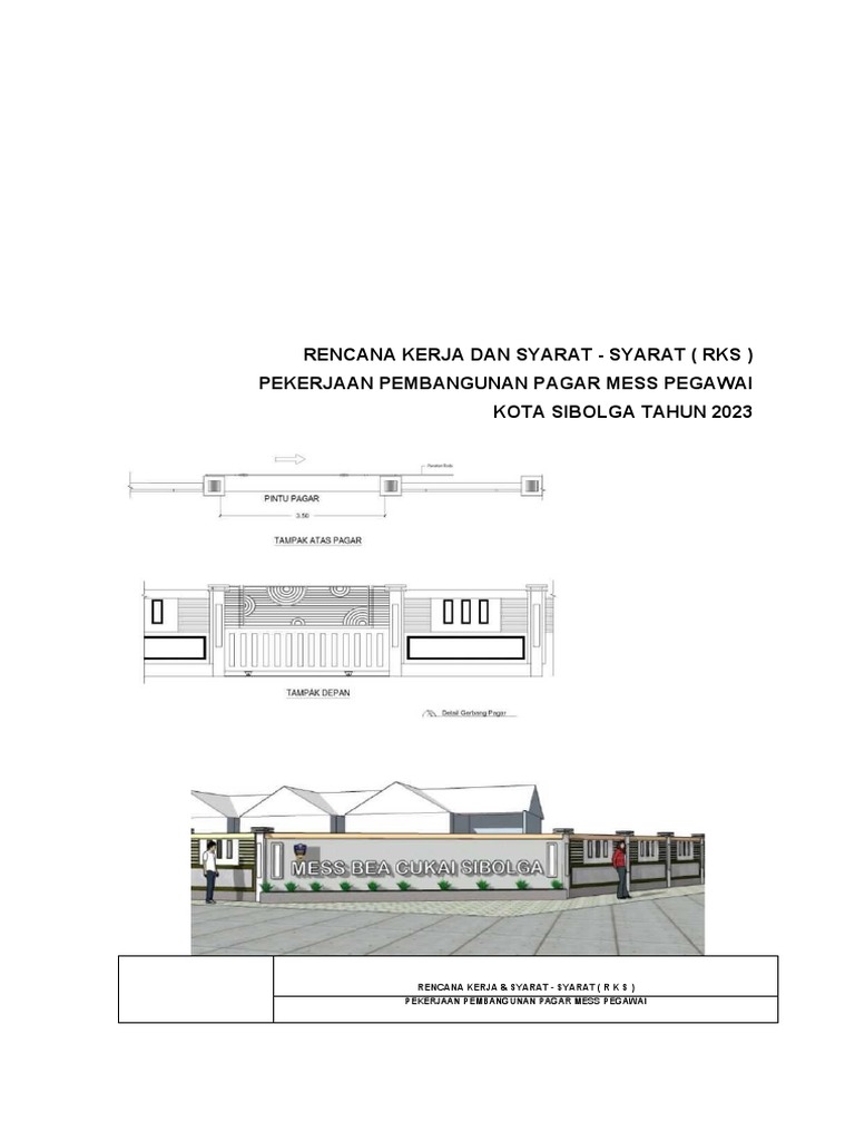 RKS PAGAR MESS BCRevisi 3003 | PDF