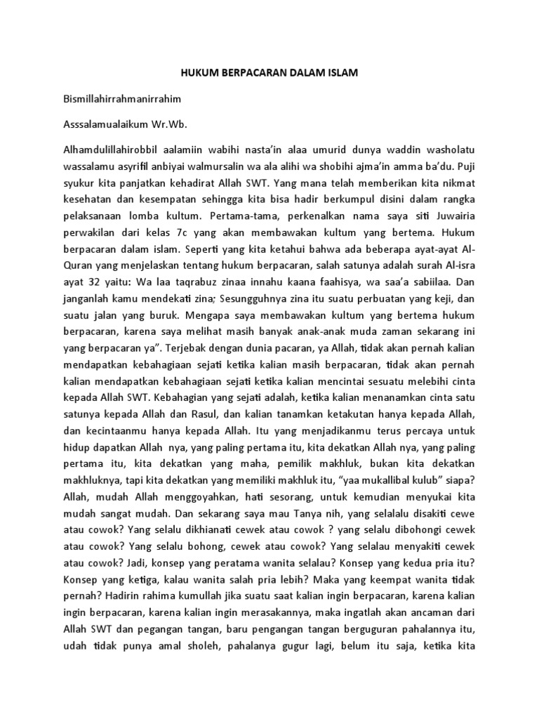 Hukum Berpacaran Dalam Islam | PDF | Ilmu Sosial | Pengembangan Diri