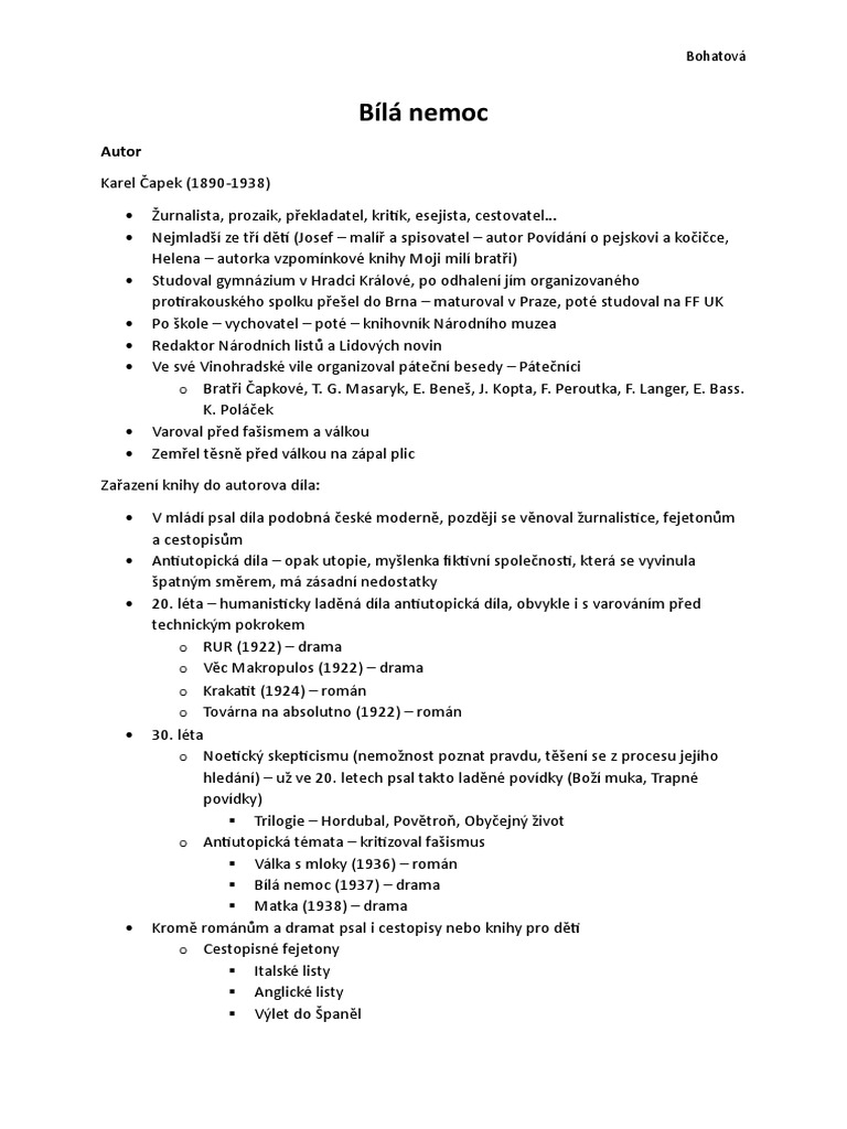 Bílá Nemoc | PDF
