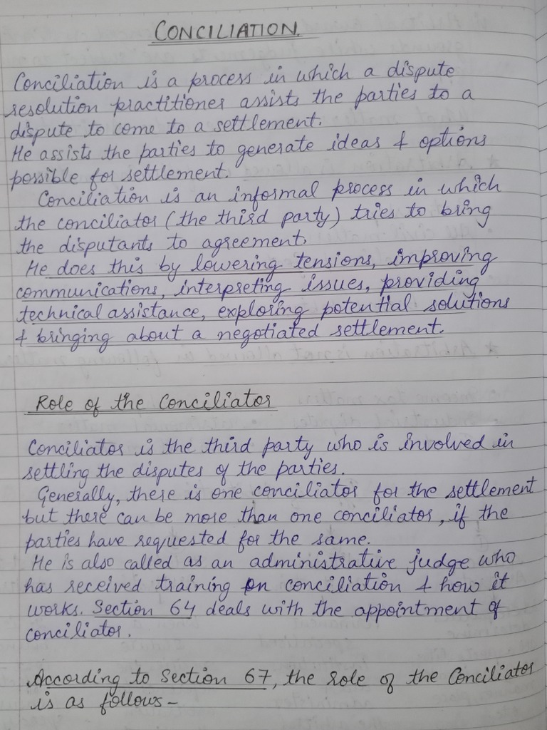 Conciliation Notes | PDF