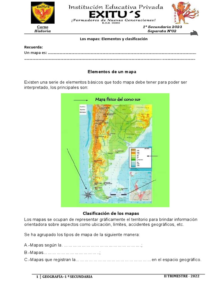 N°2 Elementos y Clasificación de Los Mapas | PDF | Mapa | Geografía