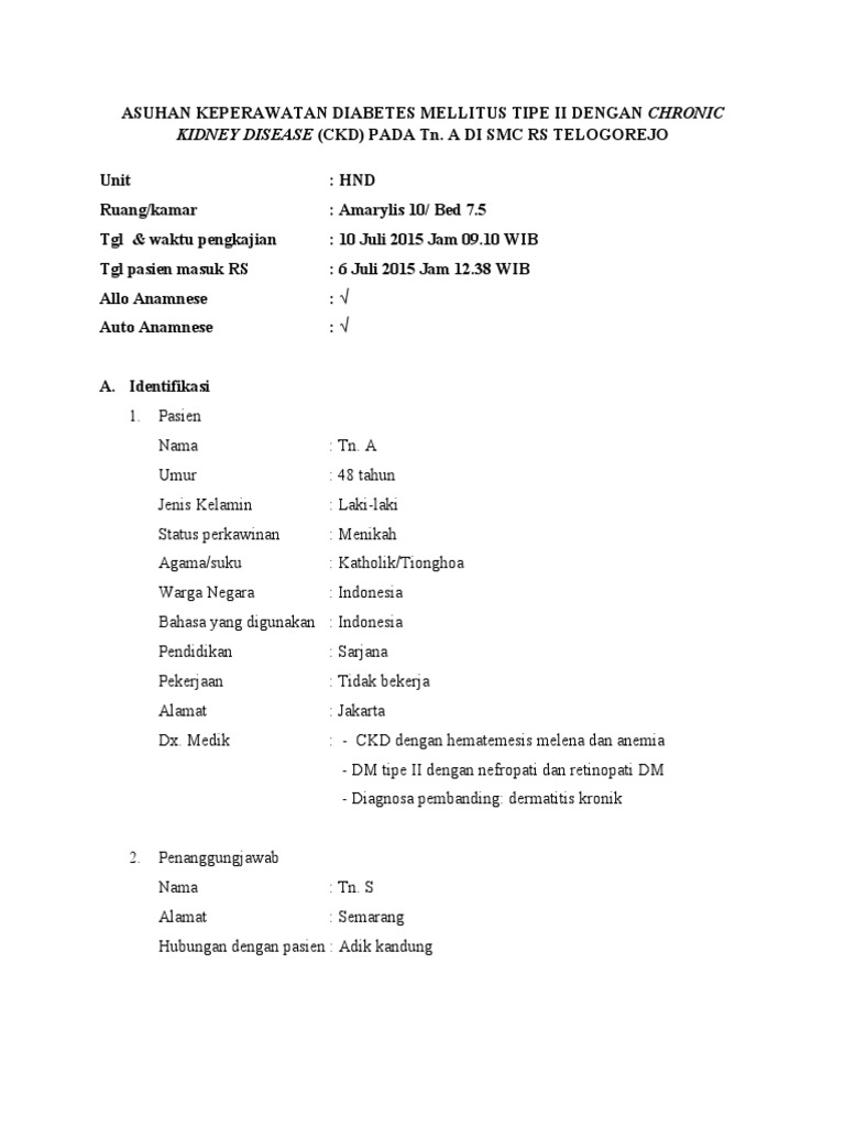 Contoh Pengkajian Asuhan Keperawatan | PDF