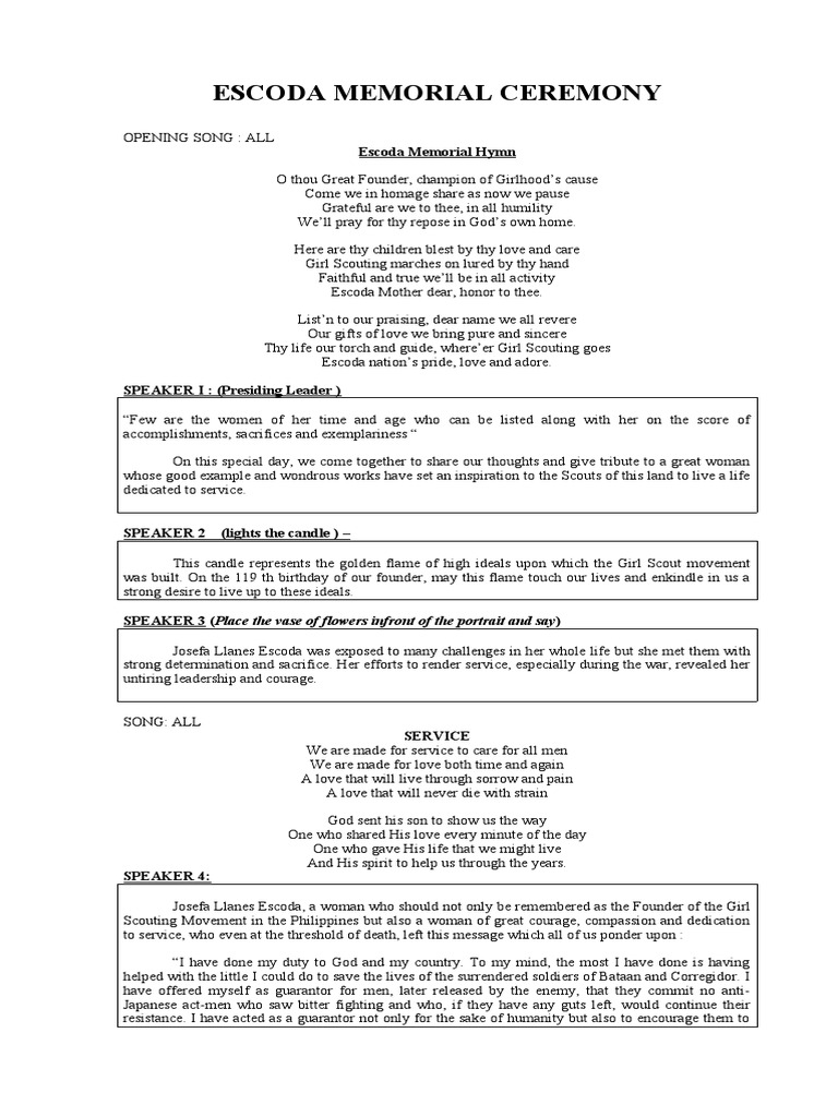 Escoda Memorial Ceremony Program | PDF | Art