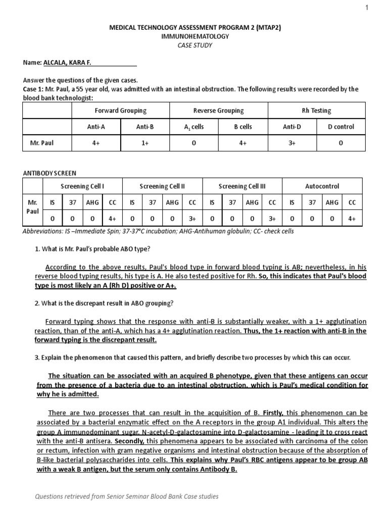 Acquired B Phenomenon in Blood Typing | PDF