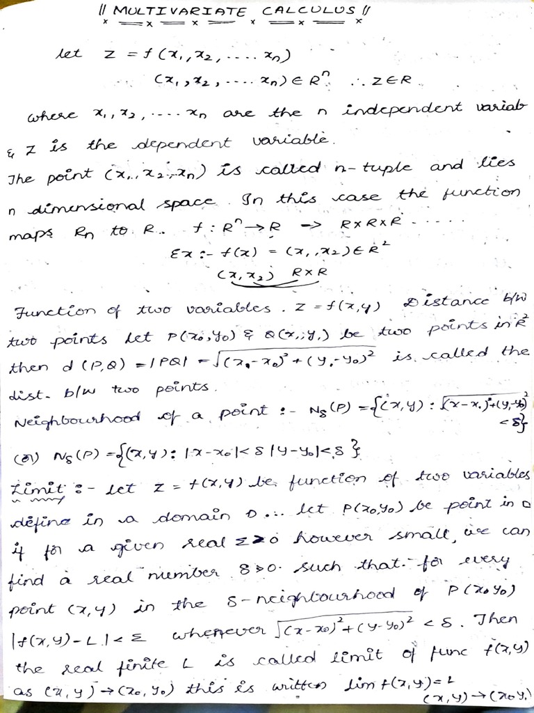 Multivariate Calculus | PDF | Mathematical Analysis