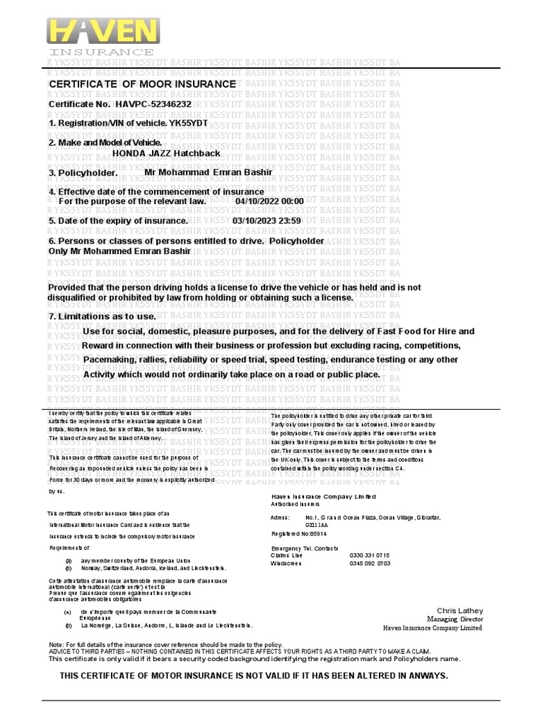With Watermark | PDF | Vehicle Insurance | Insurance