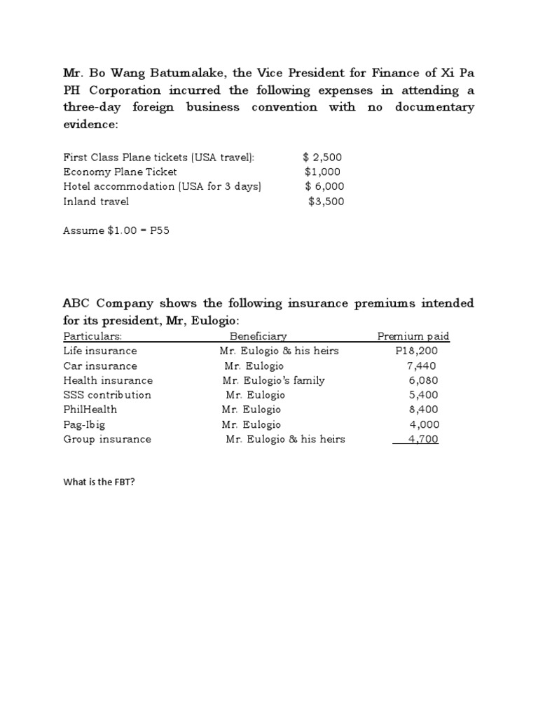 Activity Valuation of FBT | PDF