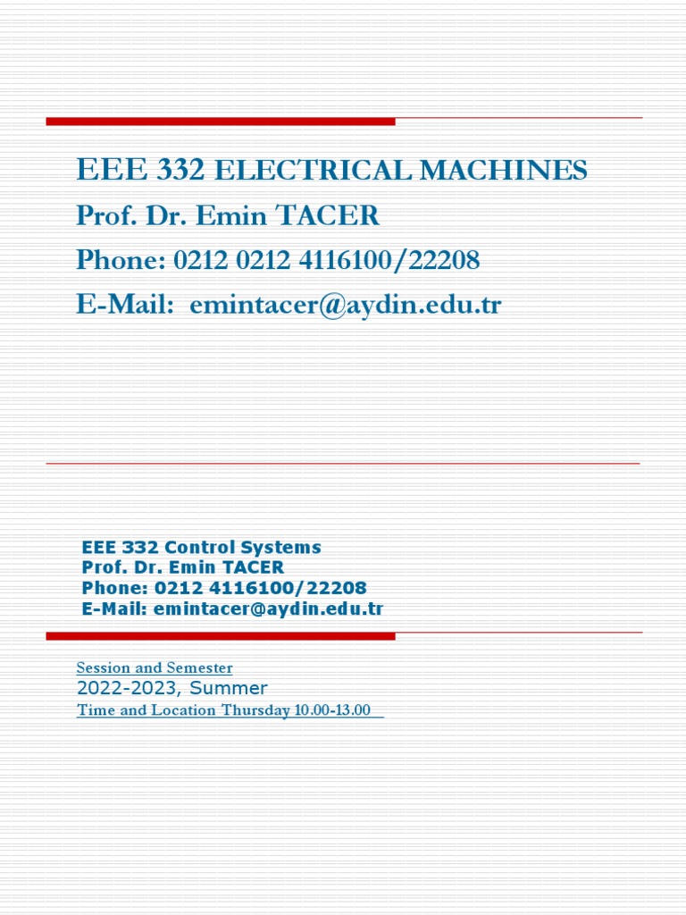 Eee341 Electrical Machines Syllabus Pdf Technology Engineering