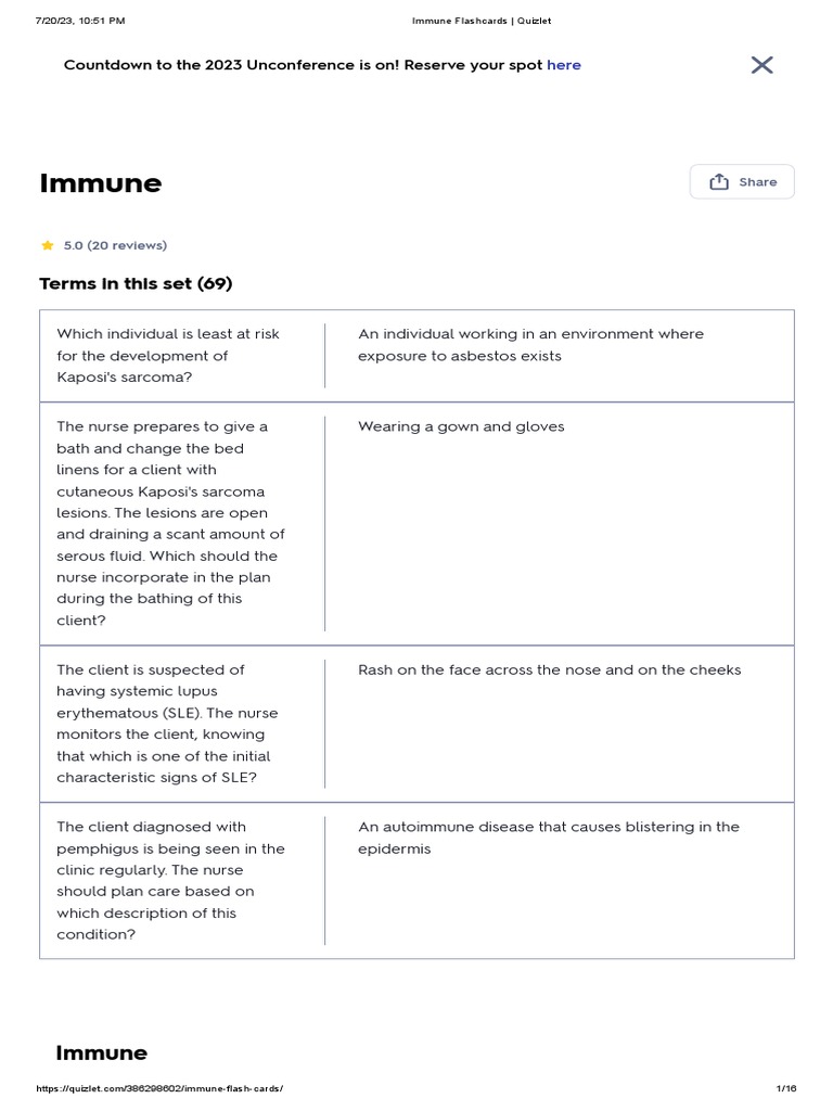 Immune Flashcards Download Free Pdf Hiv Aids Immunodeficiency