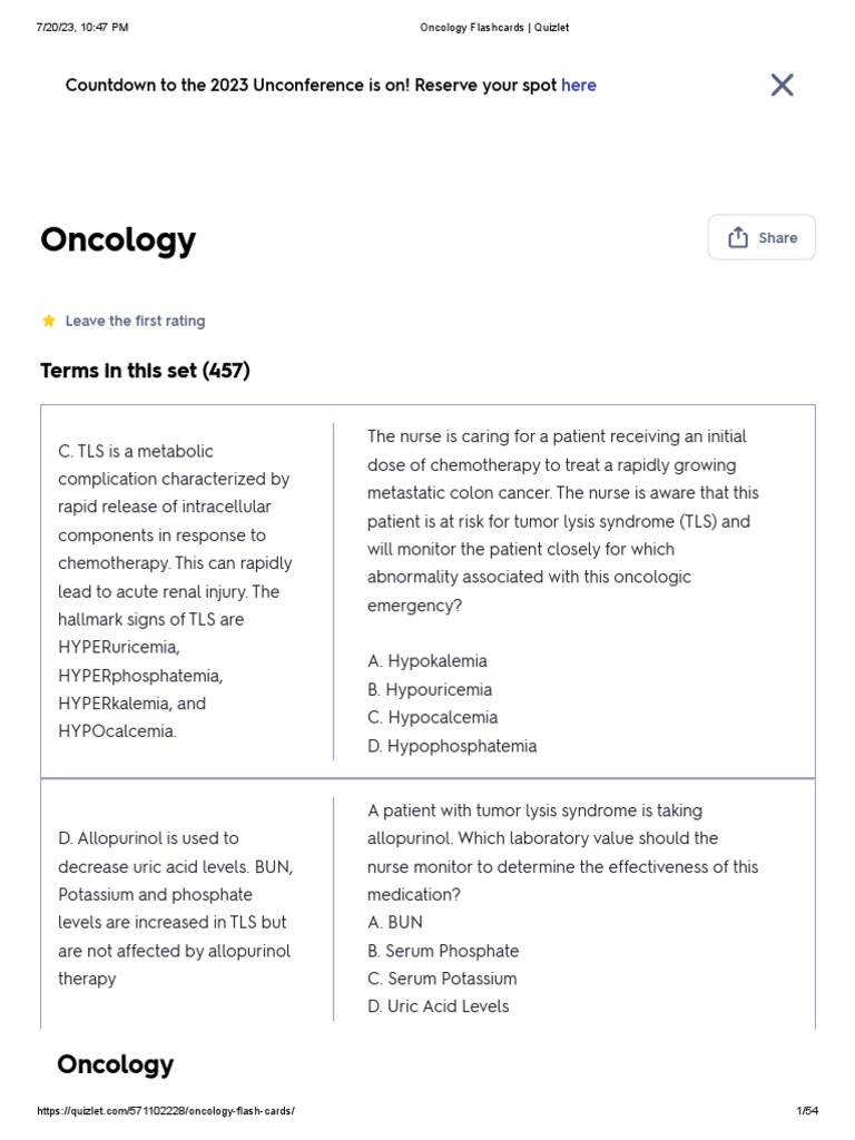 Oncology Flashcards | PDF | Cancer | Hematopoietic Stem Cell ...
