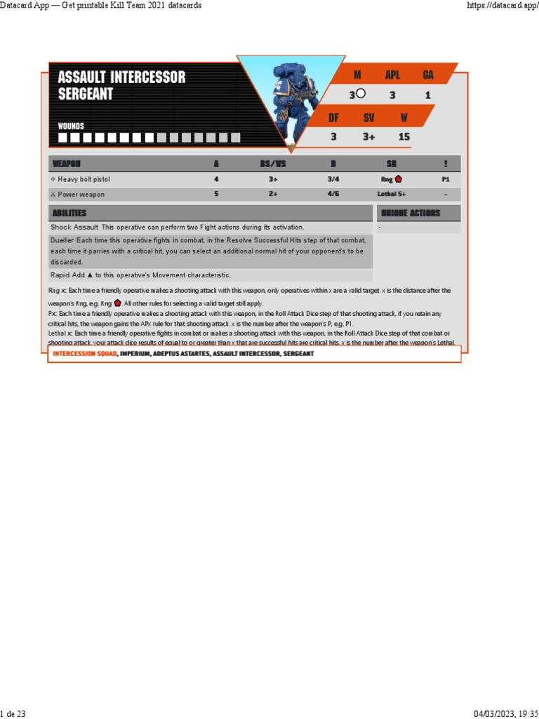 Kill Team 2021 Assault Intercessor Guide | PDF