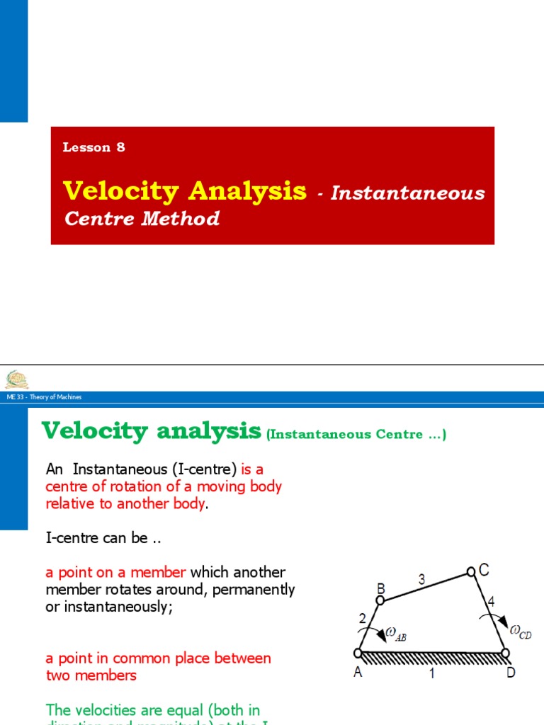 Unit 2 Lesson 8 - Kinematics | PDF | Velocity | Machines