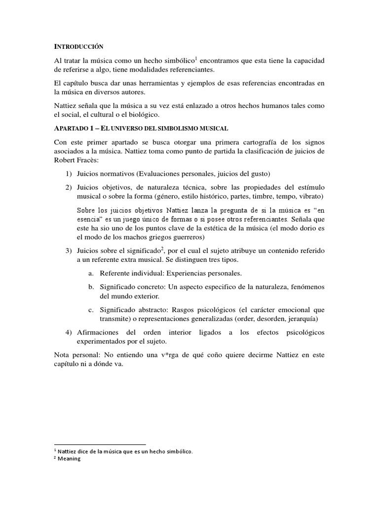 Música y Discurso-5 Significado Musical La Red Simbólica | PDF ...