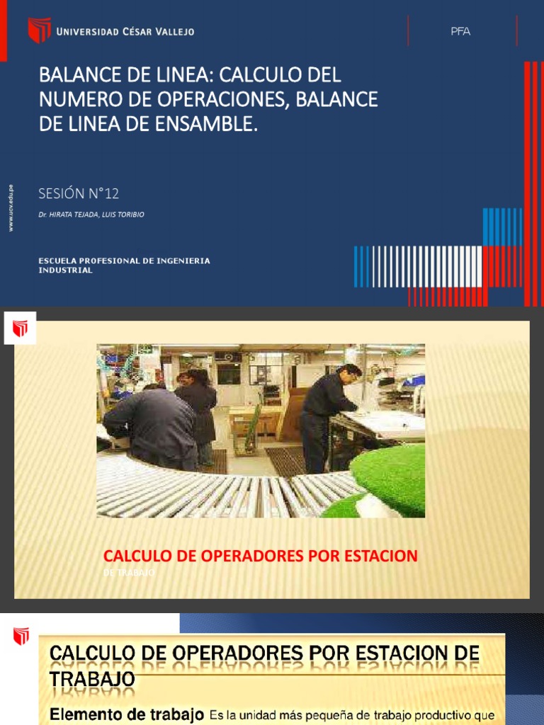 Balance de Linea: Calculo Del Numero de Operaciones, Balance de Linea ...