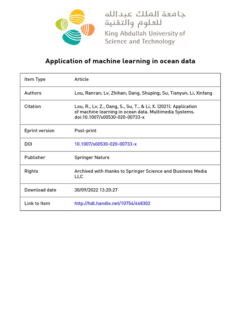 Ocean Data & Machine Learning | PDF