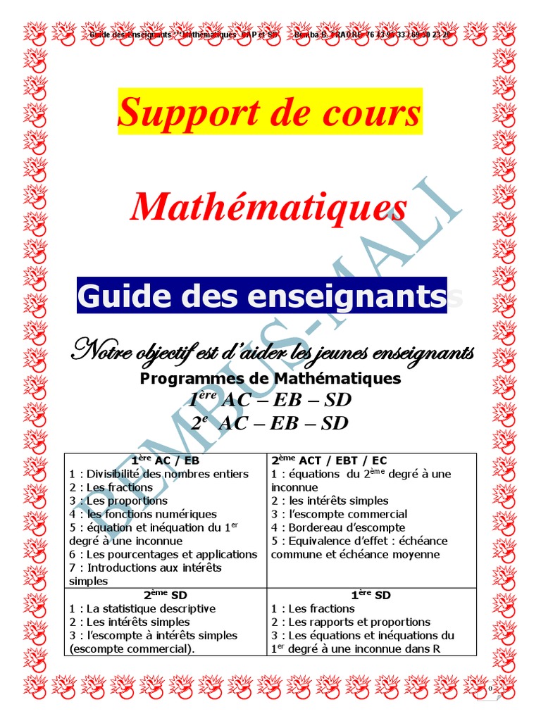 Guide Maths CAP Et SD | PDF | Fonction (Mathématiques) | Pourcentage