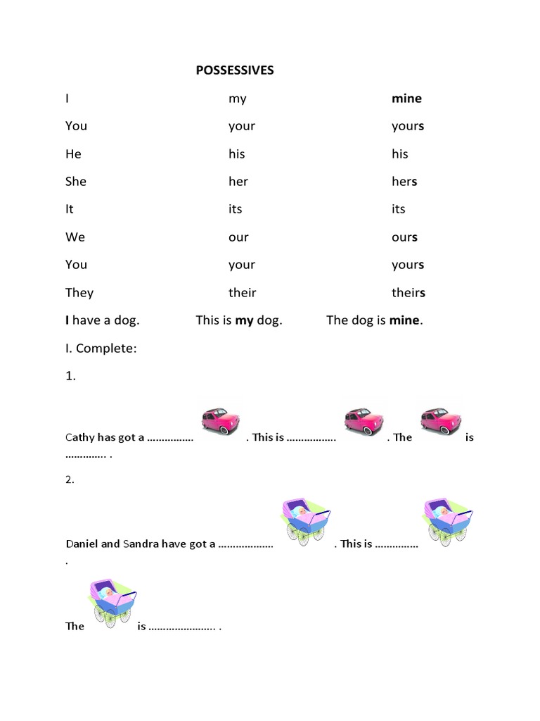 Possessives 1 | PDF