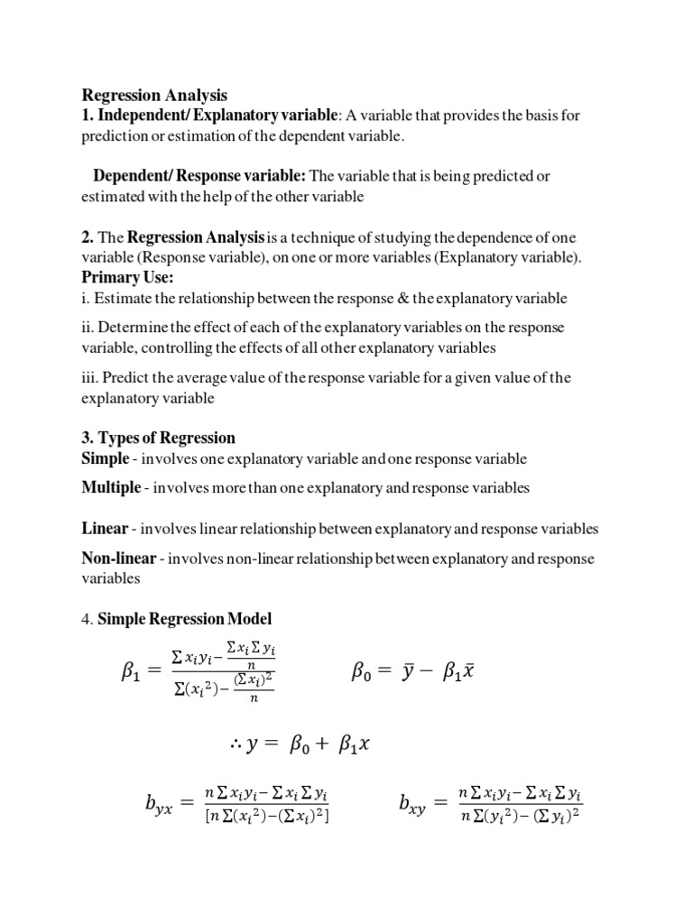 Regression Note | PDF | Teaching Methods & Materials | Science ...