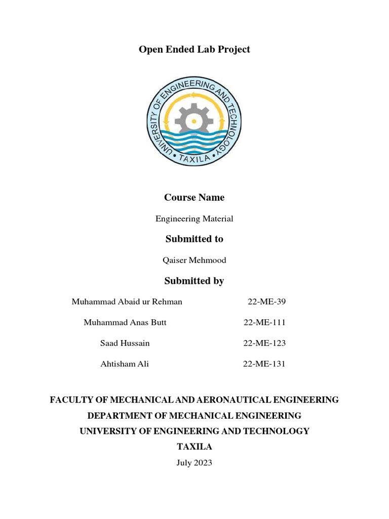 Open Ended Lab Project Emat PDF | PDF