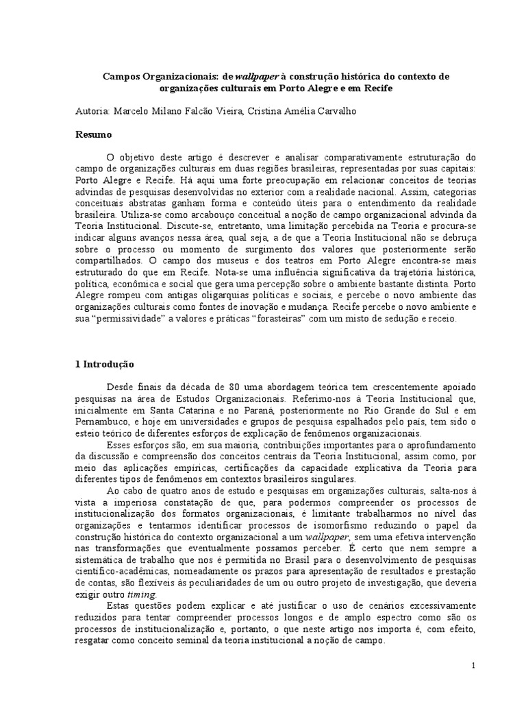 10 Vieira e Carvalho Campos Organizacionais | PDF
