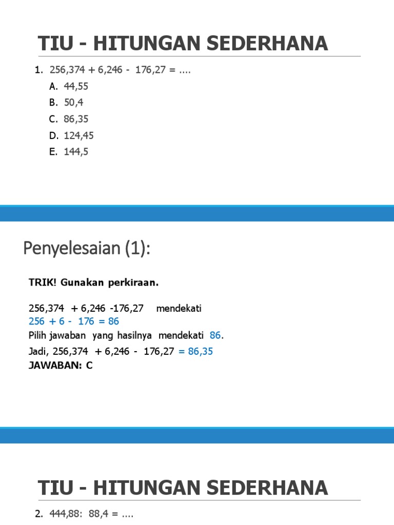 Rekapan Tiu Hitungan Sederhana | PDF