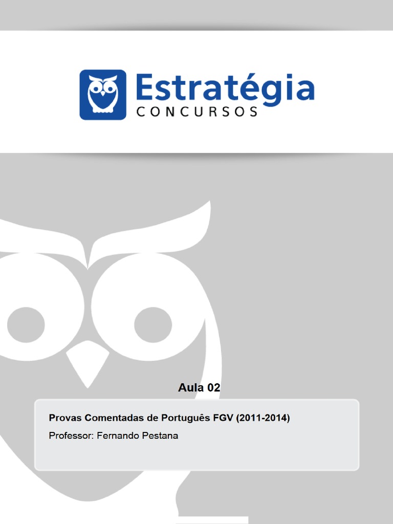 Português - Fernando Pestana - FGV - Aula 02 | PDF | Teaching Methods & Materials