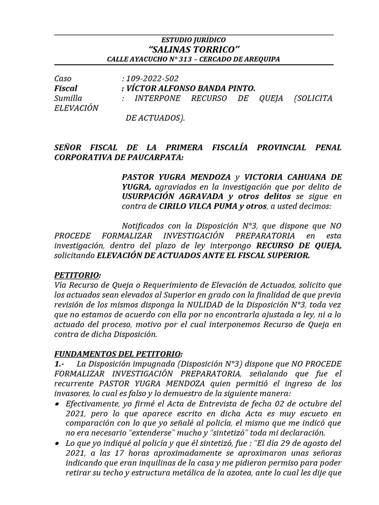 Interpone Recurso de Queja | PDF | Fiscal