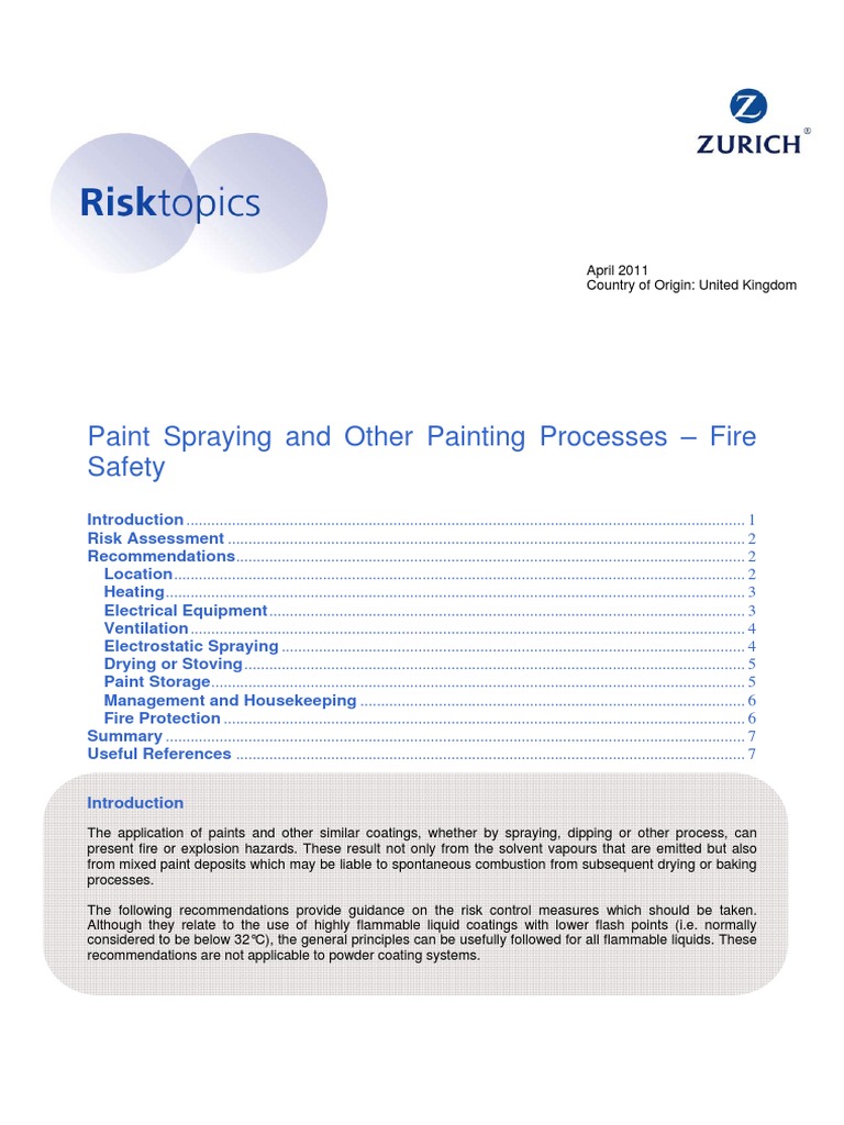 RT Paint Spraying and Other Painting Processes Fire Safety | PDF
